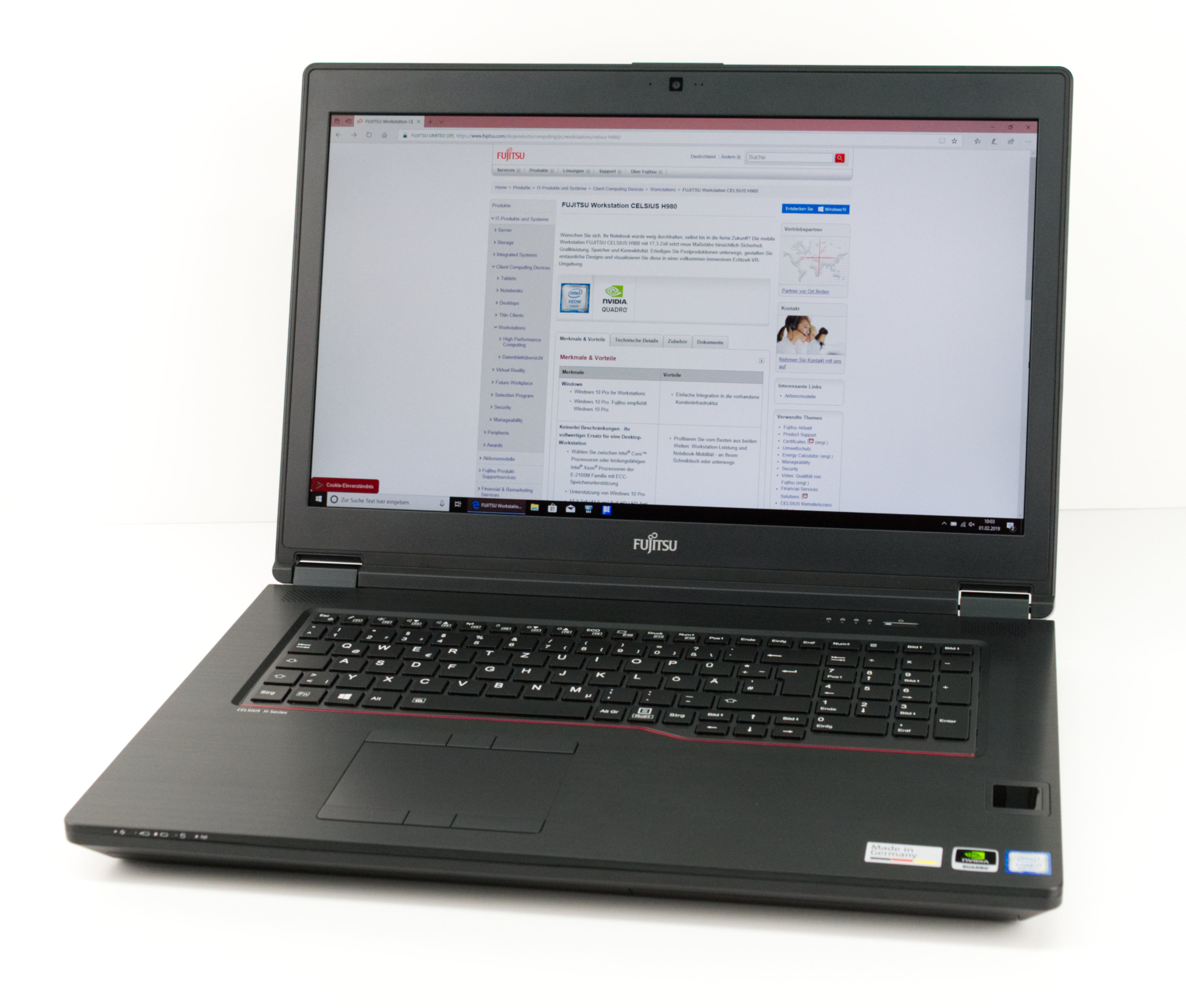 Ноутбук Fujitsu Celsius H980 (Core i7-8750H, NVIDIA Quadro P3200 ...
