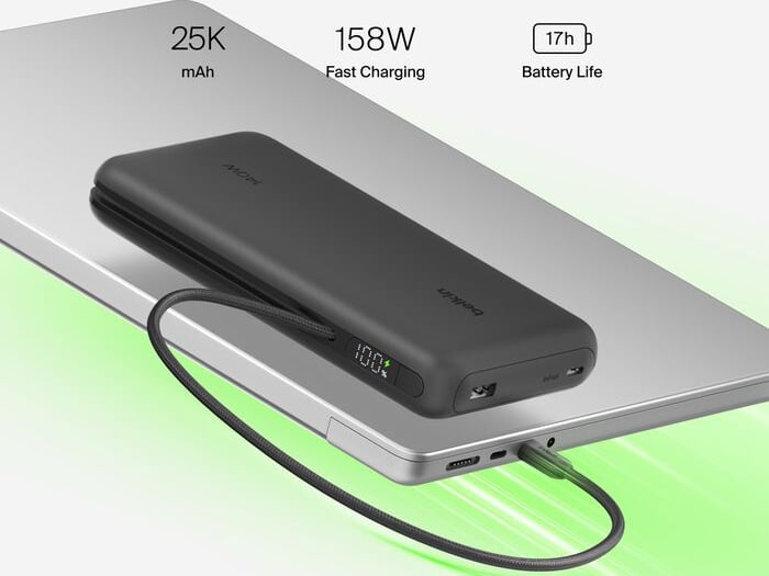 Belkin UltraCharge Pro Laptop Power Bank 25K с выходной мощностью 158 ...